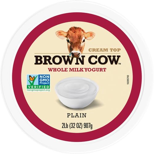 Brown Cow Cream Top Plain Whole Milk Yogurt, 32 oz. Carton - Creamy, Delicious Yogurt