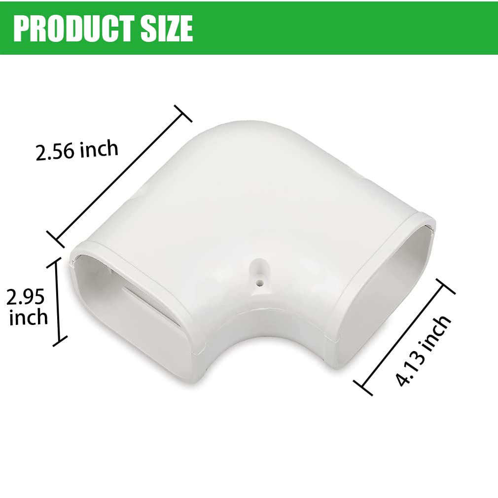 Cestluck 3'' Width Flat Elbow, Mini-Split Line Set Cover Accessories for Mini Split AC & Central AC