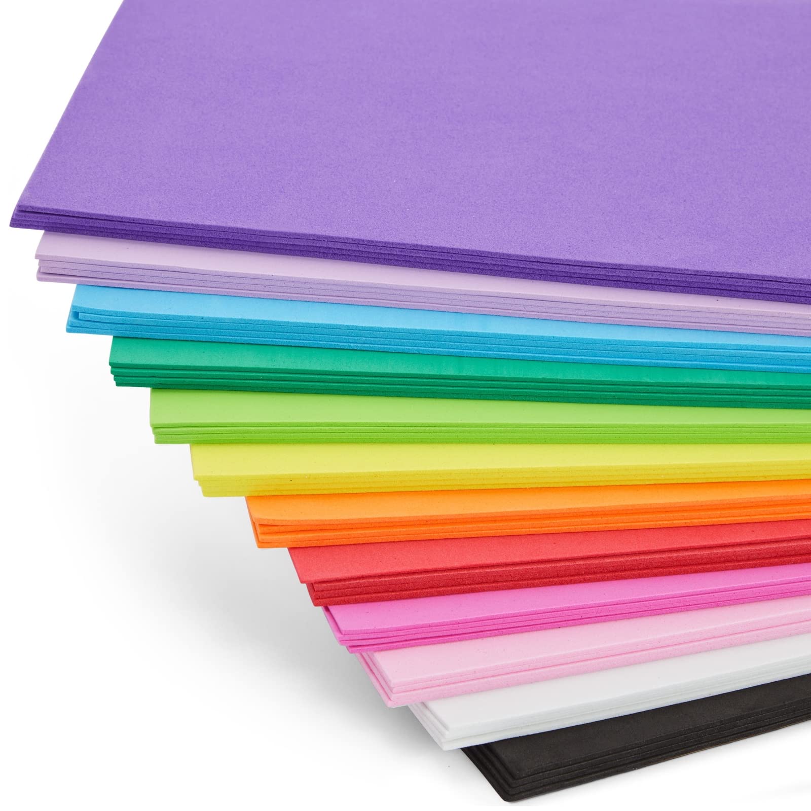 Bright Creations 48 Pack Multicolored 2mm EVA Foam Paper Sheets for DIY Cosplay, Costumes, Arts and Crafts Projects (9x12 in)