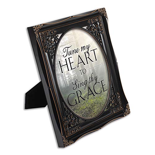 Cottage Garden Tune My Heart Black Floral Cutout 8 x 10 Table Top and Wall Photo Frame
