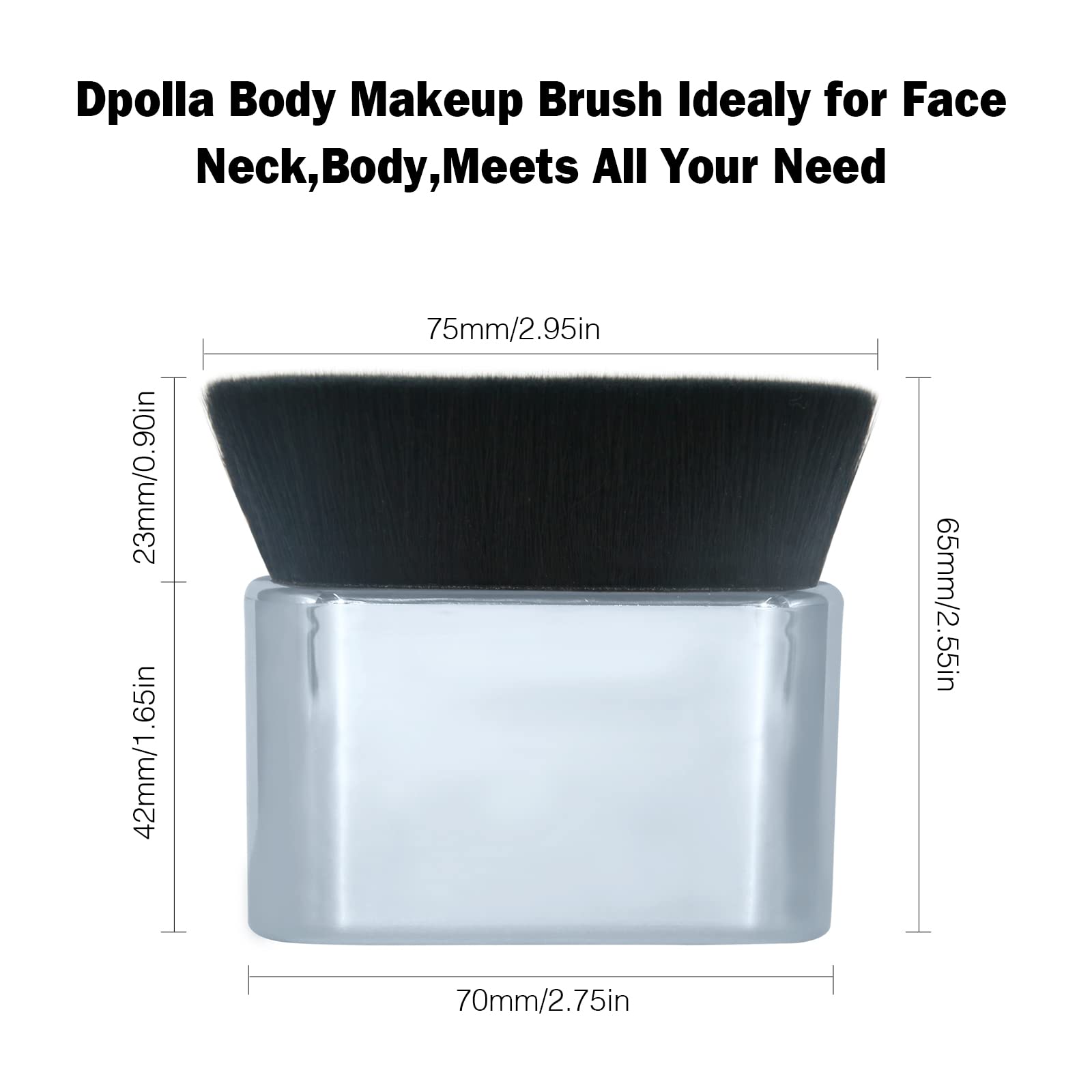 Dpolla Powder Foundation Brush for Liquid Foundation Angled Kabuki Brush Premium Makeup Brush for Flawless Liquid Cream Foundation Bronzer Concealers Setting Mineral Powder Cosmetics Blending Buffing