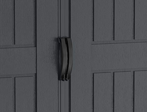 Duramax 35525 Yarmate Plus Outdoor Vinyl Storage Shed, Adobe/Gray