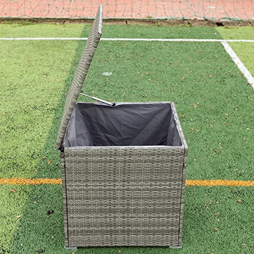 FANYE 4 Pieces Patio Sofa Sets Outdoor Conversation Group,PE Wicker Rattan Sectional Upholstered Furniture Include Armchairs, Loveseat and Cushions