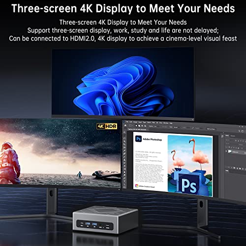 KAMRUI Mini PC Intel 10th i7-10710U Mini Computers 16GB RAM 512GB M.2 2280 SSD Mini Desktop Computers, Windows 11 Pro WiFi 6 BT 5.2 4K HDMI Type-C USB 3.0 Gigabit Ethernet VESA for Home Office