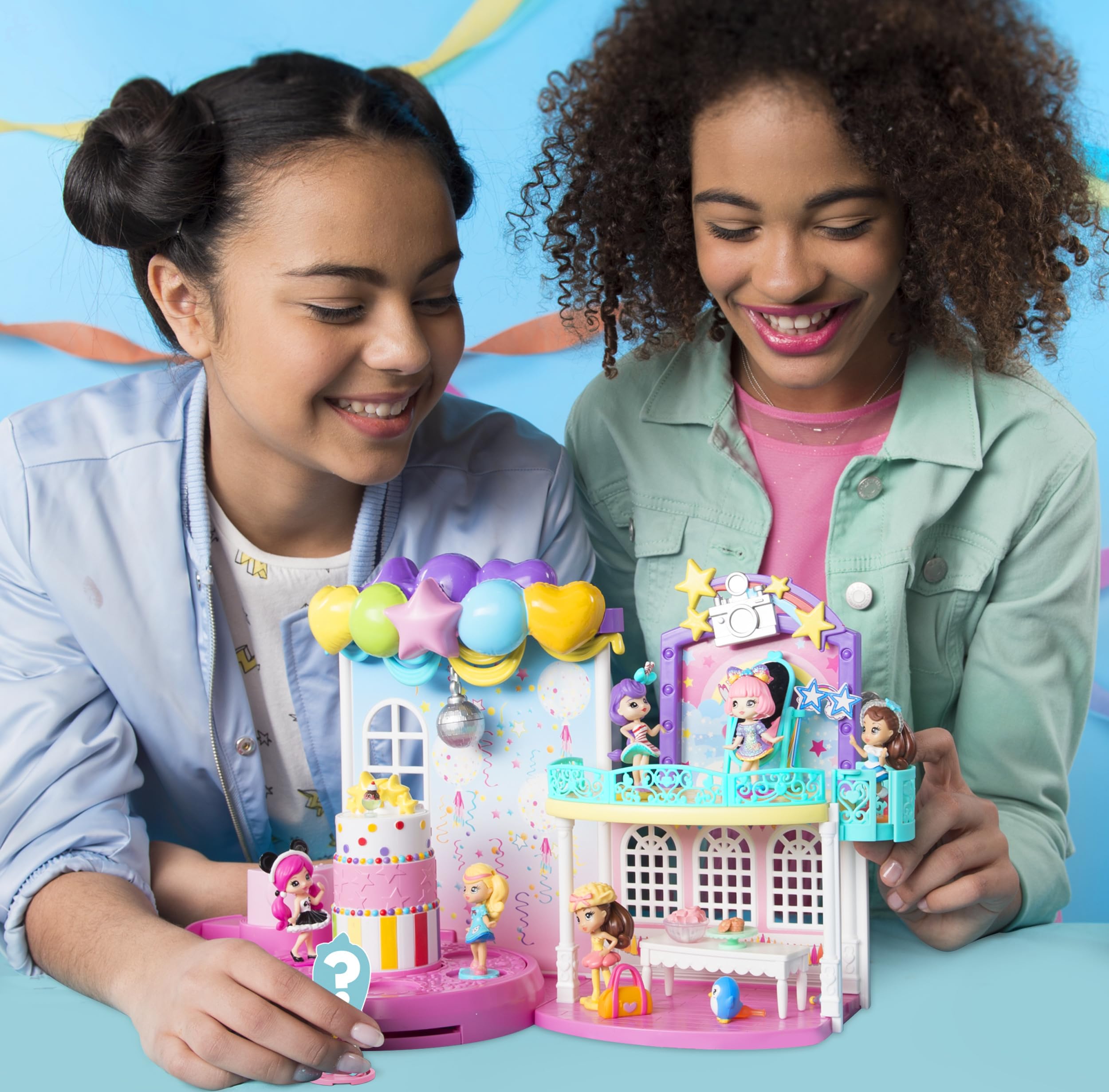 Party Popteenies - Poptastic Party Playset with Confetti, Exclusive Collectible Mini Doll and Accessories, for Ages 4 and Up, Standard