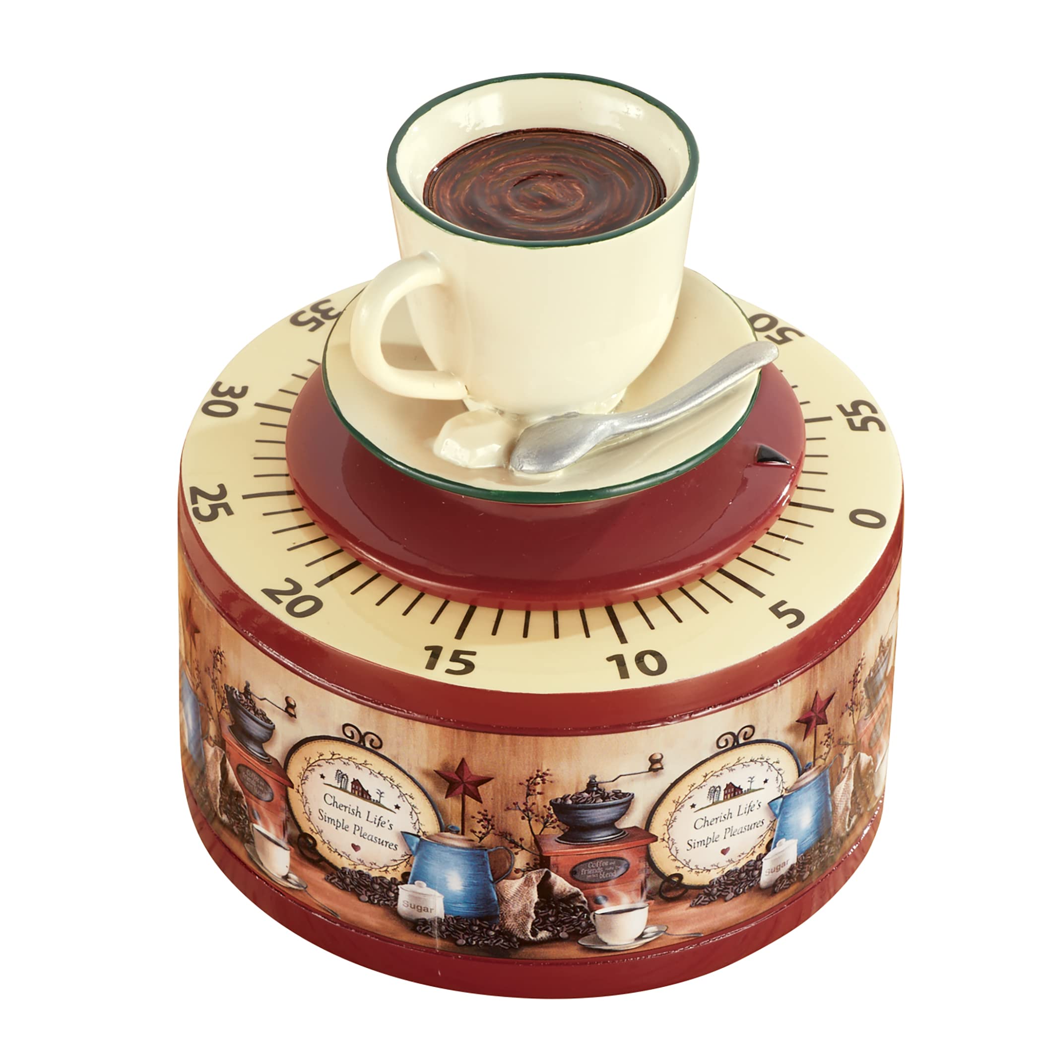Collections Etc Hand-Painted Charming Country Coffee Kitchen Timer