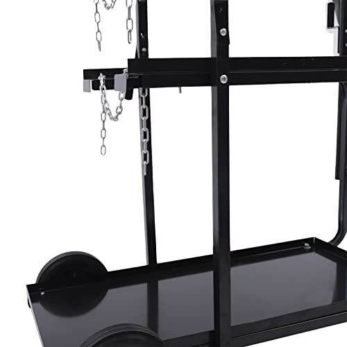 Futchoy Welding Trolly Cart，2-Tier Welding Cart Welder Portable Heavy Duty for Plasma Cutter Arc with Tank Storage Trolley Workshop Organizer