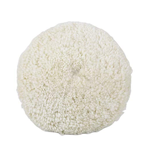 Fasmov 3 Pack Wool Polishing Pad 7" Wool Hook & Loop Grip Buffing Pad for Compound Cutting & Polishing