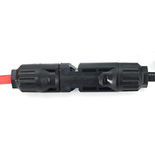 CENTAURUS Extension Cable 5 Feet Black +5 Feet Red 10AWG (6mm²) with Female and Male Connectors for Solar Panel Adapter and Wind Power Parts and Accessories