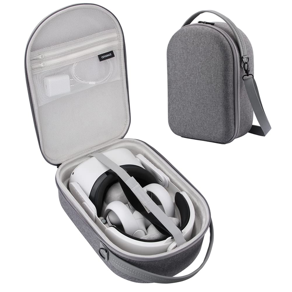 cevanace Hard Carrying Case for Oculus Quest 2, Oculus Quest 2 Case, Compatible with Oculus Quest 2 Basic/Elite Version VR Gaming Headset and Touch Controllers Accessories.