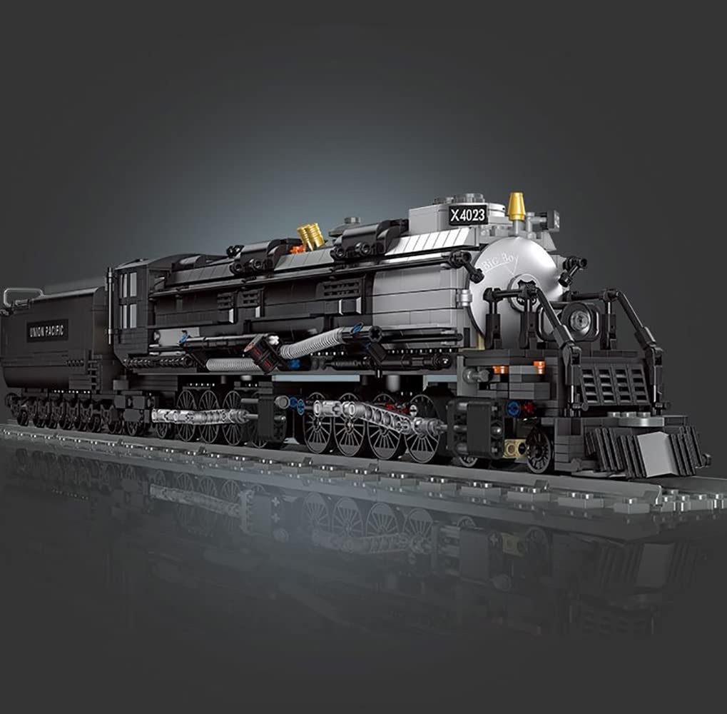 DAXX BIGBOY Steam Train Building Kit and Engineering Toy,BIGBOY Locomotive with Track Display Set Compatible with Lego,Gift for Train Lovers(1608Pcs)