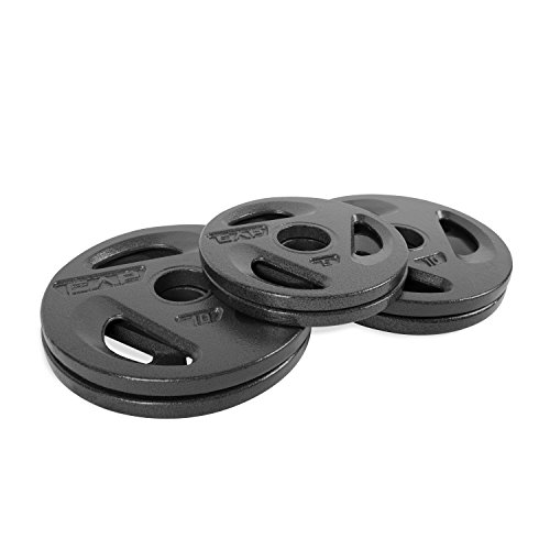 CAP Barbell Olympic Grip Weight Plates 50 Lbs Set, (4) 10 Lbs Plates and (2) 5 Lbs Plates, Olympic Plate Sets, Olympic Plate Weights (Bundle 2)