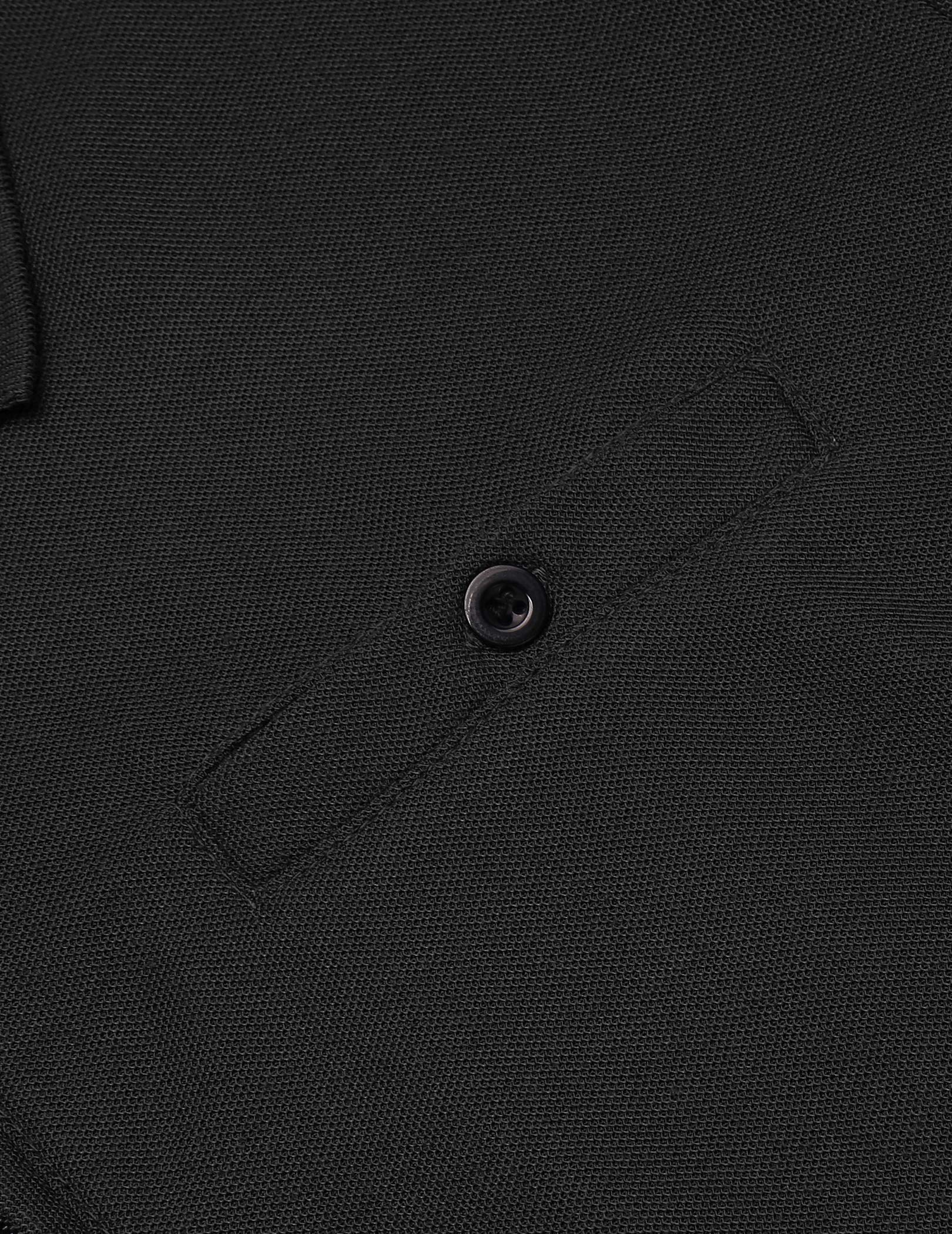COOFANDY Men's Short Sleeve Front Zipper Polo Shirts Uniform Fitted Pique Polo Shirts Black