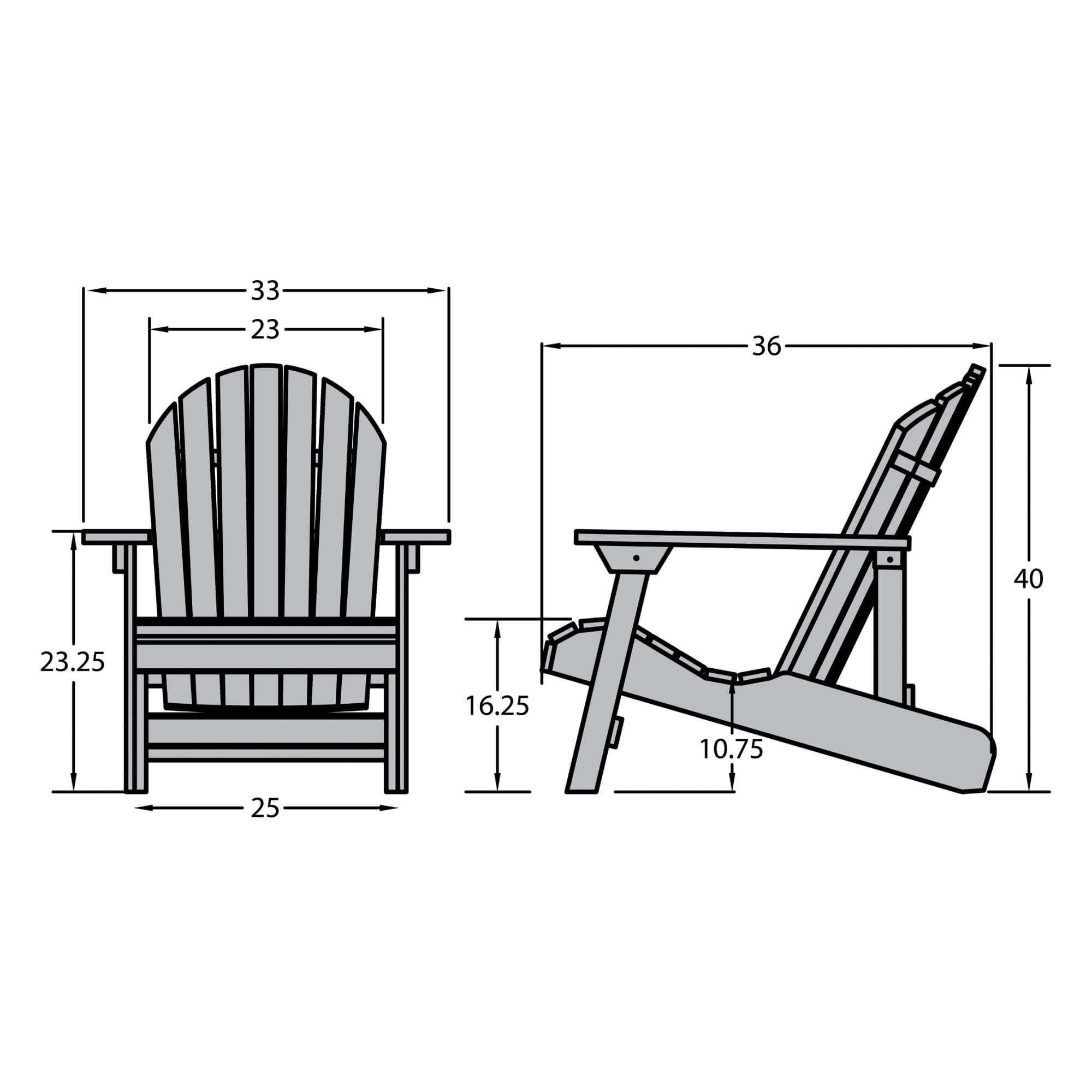Highwood AD-KING1-ACE Hamilton Folding and Reclining King Size Adirondack Chair, Weathered Acorn