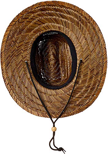 Brooklyn Athletics Men’s Classic Straw Sun Beach Hat - Wide Brim Brown