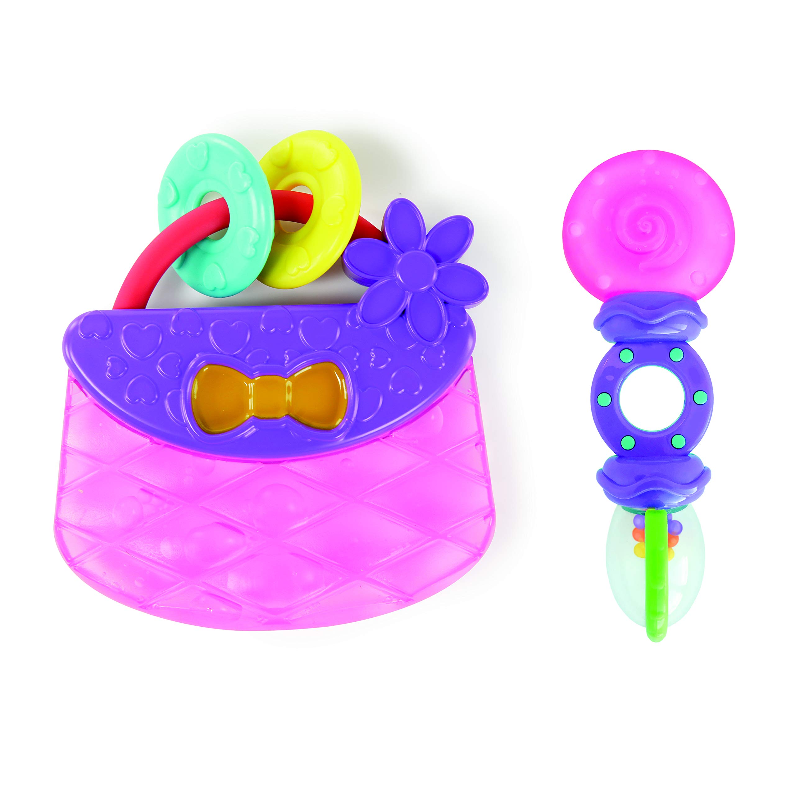 Bright Starts Tote & Teethe 2 Piece Chillable Teether & Rattle Set, Age 3 Months +