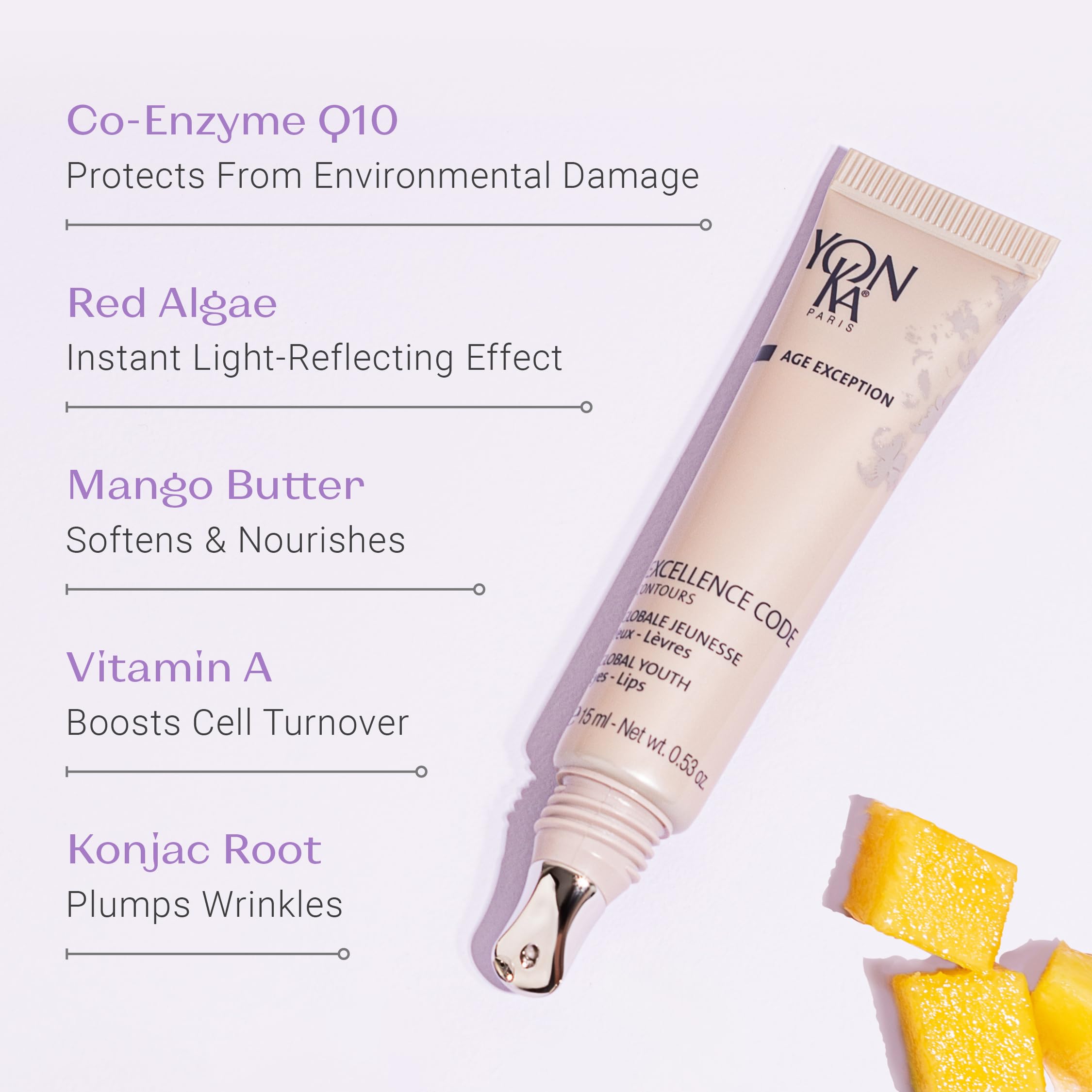 Yon-Ka Excellence Code Contours Eye Cream (15ml) Anti-Aging Eye and Lip Treatment with Hyaluronic Acid, Reduce Puffiness and Dark Circles, Paraben-Free