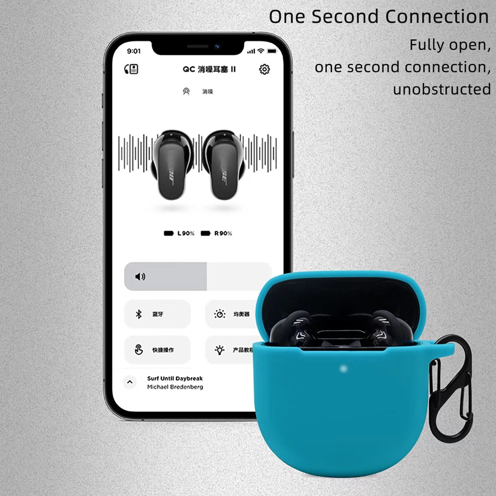 CASEVERSE Case for Bose QuietComfort Earbuds II/Bose QuietComfort Ultra, Soft Kawaii Silicone Cartoon Astronaut Protective Headphones Covers for Kids with Keychain