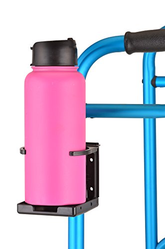 NOVA Cup Holder for Walker, Rollator, Transport Chair, Wheelchairs – Universal Fit on Round Tube Only, Adjustable & Foldable Drink Holder