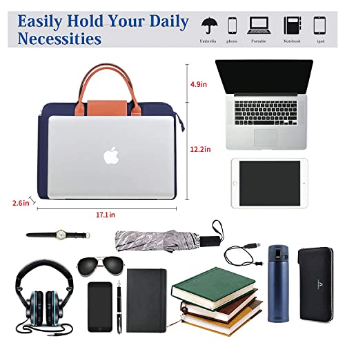 Kamlui 15.6 Inch Laptop Bag for Women,Computer Bag Waterproof Canvas Laptop Shoulder Messenger Female Laptop Sleeve Case for Macbook Pro Air HP Dell,(Blue)