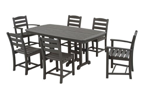 POLYWOOD PWS131-1-GY La Casa Café 7-Piece Dining Set, Slate Grey