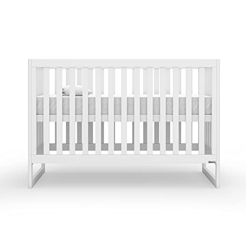 dadada Baby’s 3-in-1 Austin Convertible Crib - Newborn Essentials Baby Bed Fits Standard Crib Mattress - Adjustable Bed Base - White