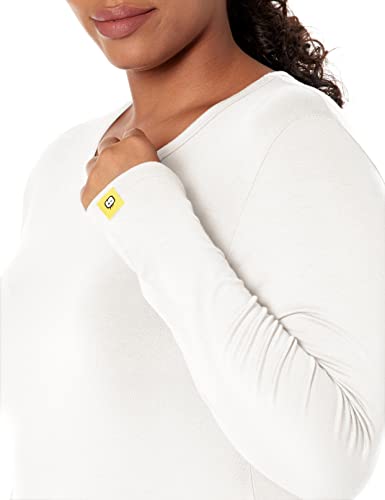 WonderWink Layers Women’s Silky Long Sleeve Tee — White, Medium