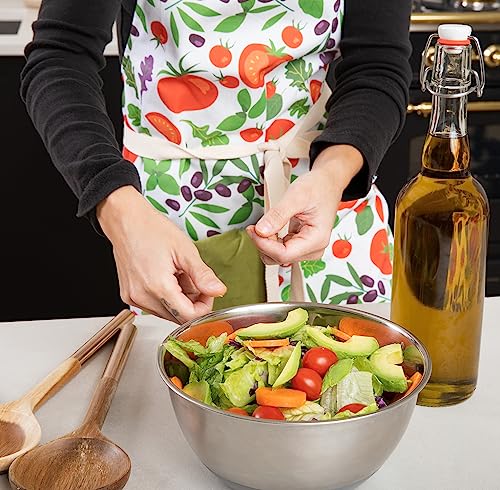 Pookie Home Pomodori Apron | Double Pockets, Adjustable Straps Unisex Bib Apron | Premium Durable Fabric | Comfortable for Kitchen, Chef, Server, Barber, Stylist, Grill