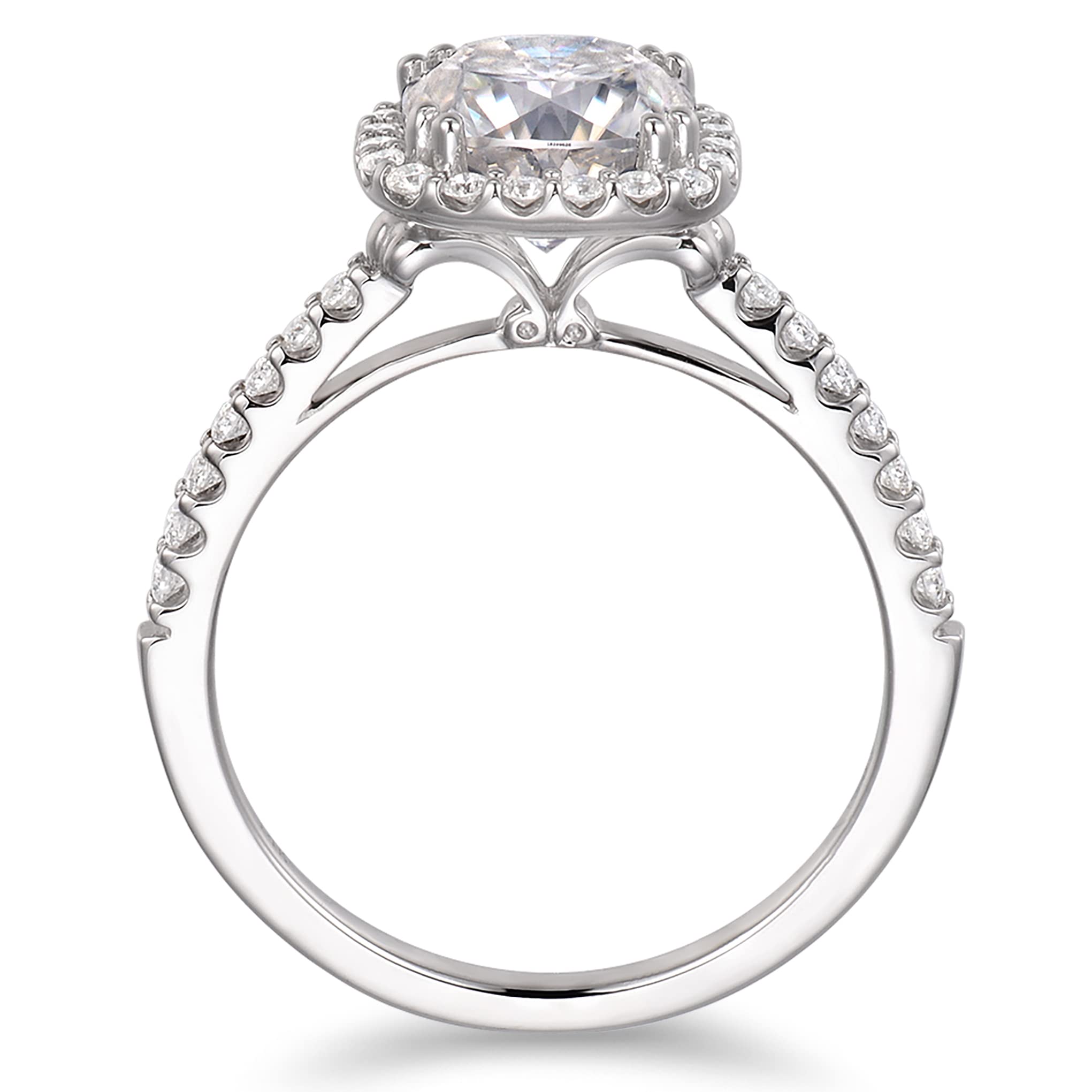 CGSRING Cushion Moissanite Rings, 3 Carat Cushion Cut Engagement Ring, Cushion Halo Engagement Ring (10)