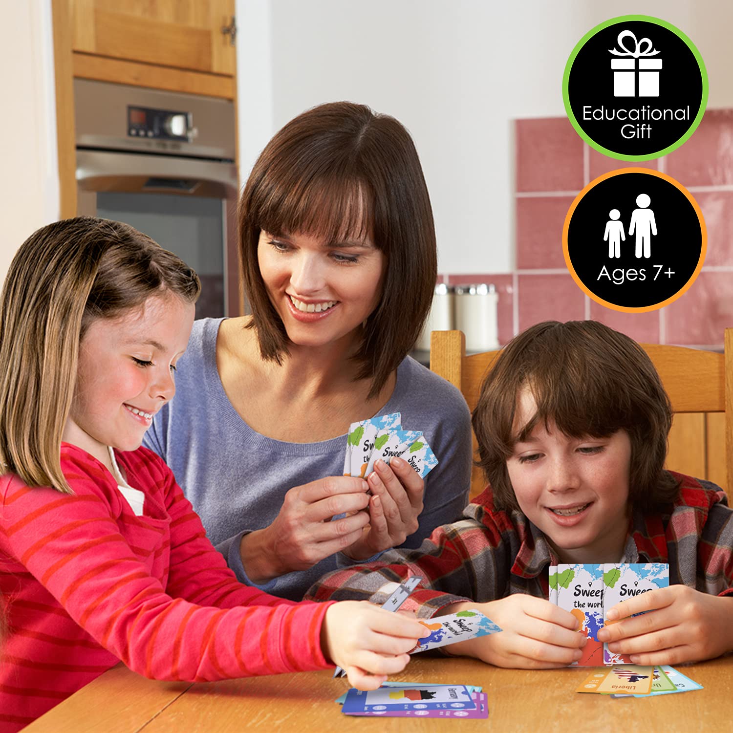 Sweep the World Card Game β Interactive Geography Game with All Countries of The World β Educational, Competitive & Fun Game for Kids, Teens & All Ages - Learning Game for The Whole Family