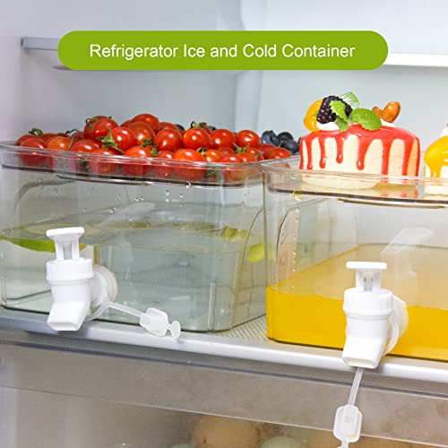 Kcgani Beverage Dispenser Cold Kettle with Spigot and Tray, 3L/0.8Gallon Stackable Iced Juice Milk Lemonade Mini Bucket, Small Refrigerator Plastic Container for Home Kitchen Party Bar, 1Pcs