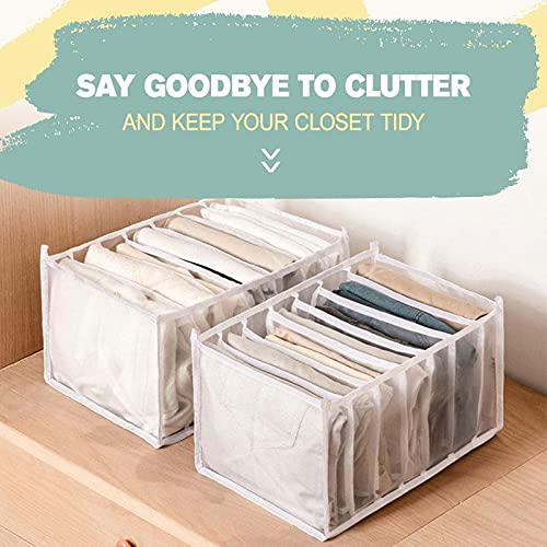 Wardrobe Clothes Organizer(2PCS)- Closet Organizers and Storage Baskets - Foldable, Easy To Clean, Save Space Clothing Storage Bins, Portable Storage Containers for Bedroom Dorm Room (WHITE, Medium)