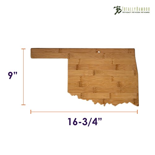 Totally Bamboo Oklahoma State Shaped Cutting Board, Natural Bamboo