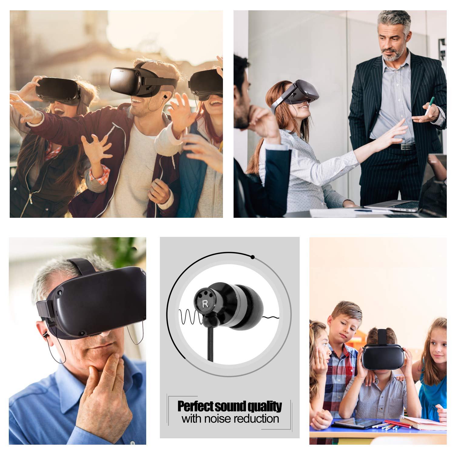 Oritys Earbuds Earphones Custom Made for Oculus Quest All-in-one VR Gaming Headset.