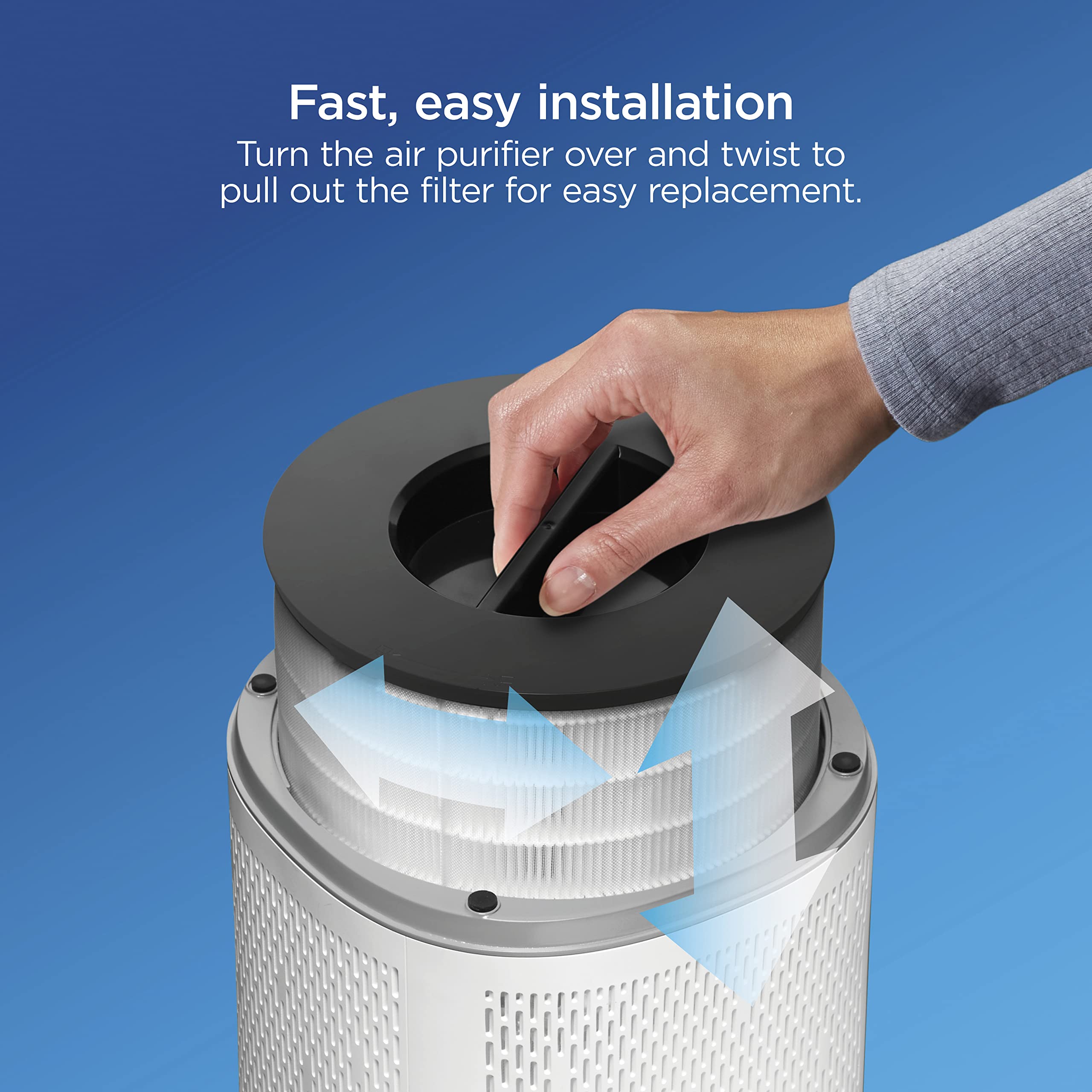 Clorox Medium Room Air Purifier True HEPA Replacement Filter, 1,000 Sq. Ft. Capacity, Removes 99.97% of Allergens up to 0.1 Micron, Compatible with 11030 & 11031, 1 Count (12030)