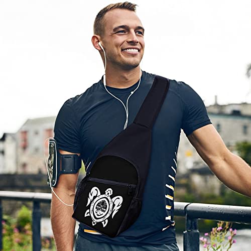 Guam Seal Turtle Crossbody Shoulder Bag Sling Backpack Travel Hiking Daypack Casual Chest Pack For Women Man One Size