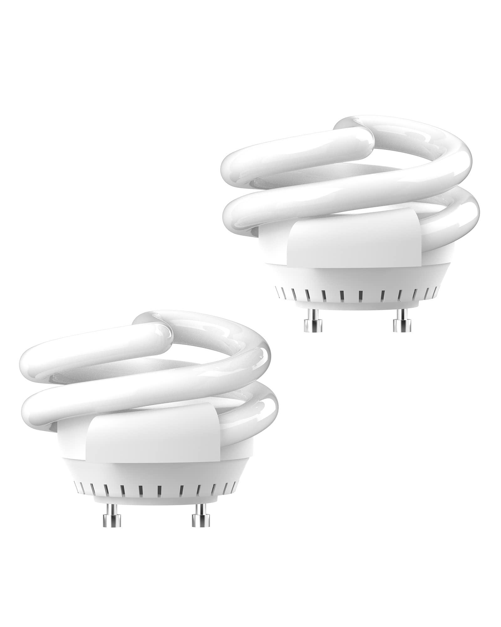 JACKYLED UL-Listed 13W T3 Spiral GU24 CFL Light Bulbs, 2700K Soft White 2 Prong Twist Lock Base Light Bulb, 1000 Lumen Compact Fluorescent Bulbs (2 Pack)