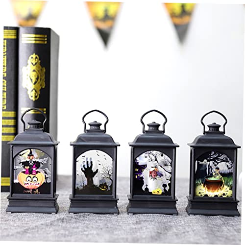 Mini Candle Battery Lantern Outdoor Lantern Ghost Festival Party Decoration LED Lights for Halloween Fall Snow Globe Festival Party Ornament Pattern Light Flame Lamp Candle Light