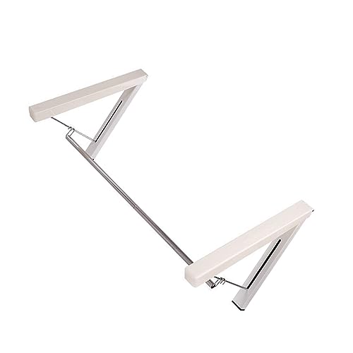 FECAMOS Laundry Hanger, Clothes Drying Rack White Rugged Punch Free Installation Folding Space Saving for Office (1Pcs)