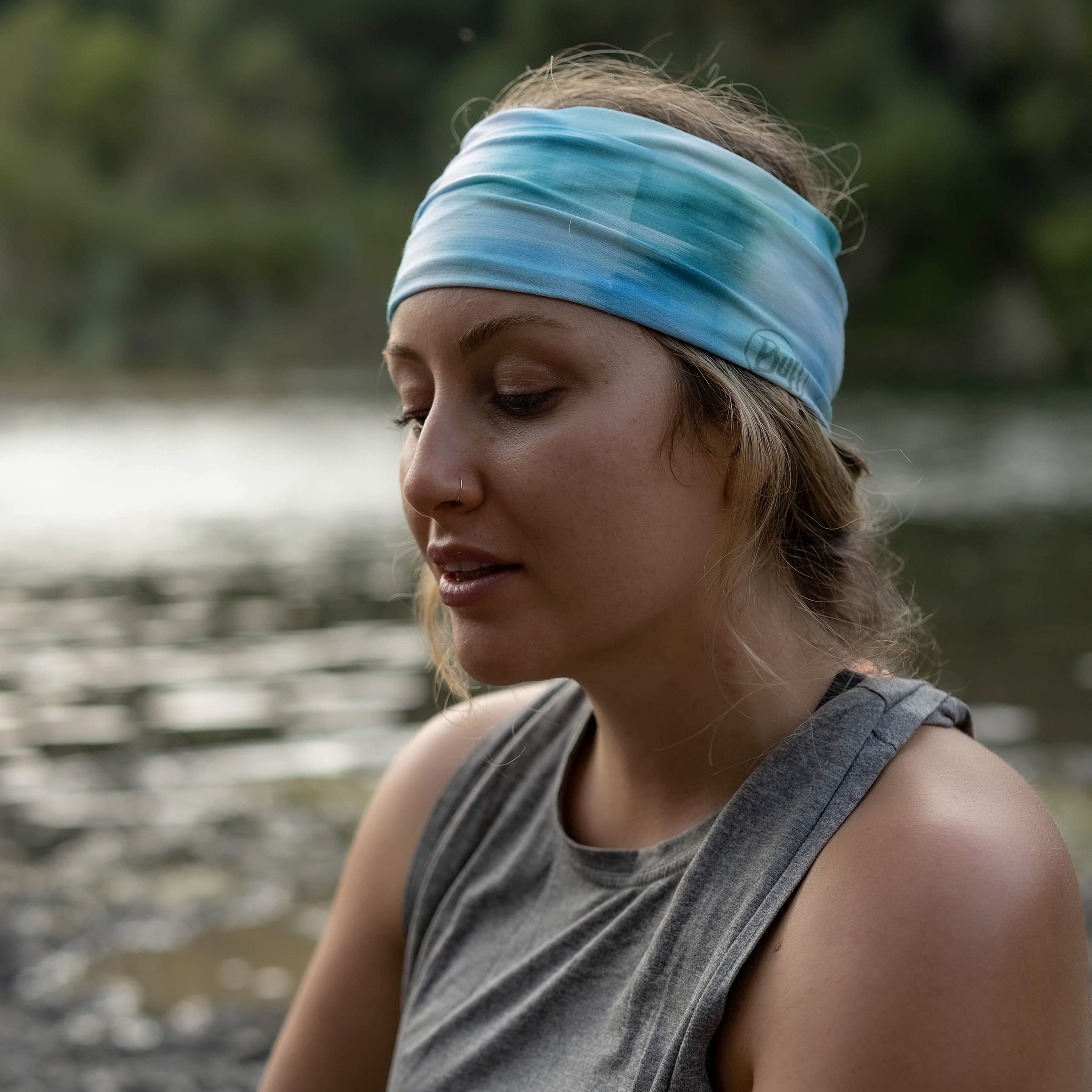 BUFF CoolNet UV Half Neck Gaitor, UPF 50 Sun Protection, Breathable, Cooling Bandana, Versatile, Quick Dry Face Mask, Bihar, Adult Size