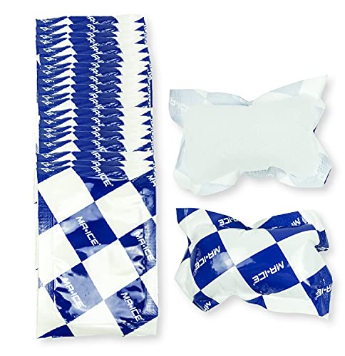 Small Dry Ice Pack Sheets for Shipping Frozen Food - 25 Freezer Ice Sheets for Coolers, Lunch Bags, Food, Camping Outdoor - Re-freezable Absorbent Water Refrigerant Pack - 4.7" x 3.3''