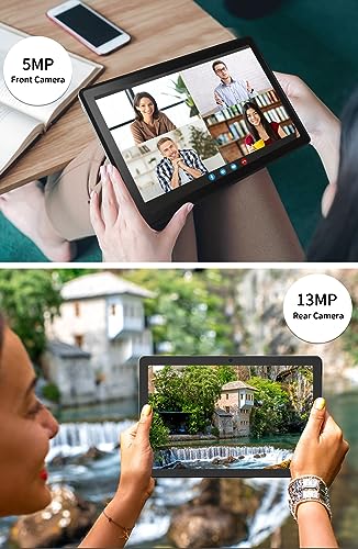 VNEIMQN 10 inch Tablet, Android 12 Tablet, 10.1”, 1080p Full HD, 8GB RAM/128GB ROM/8-Core CPU, 1TB Expand, 8000mAh, 5MP front/13MP Back Camera, WiFi 6, GPS, 1920 * 1200 Display, Bluetooth 5.0