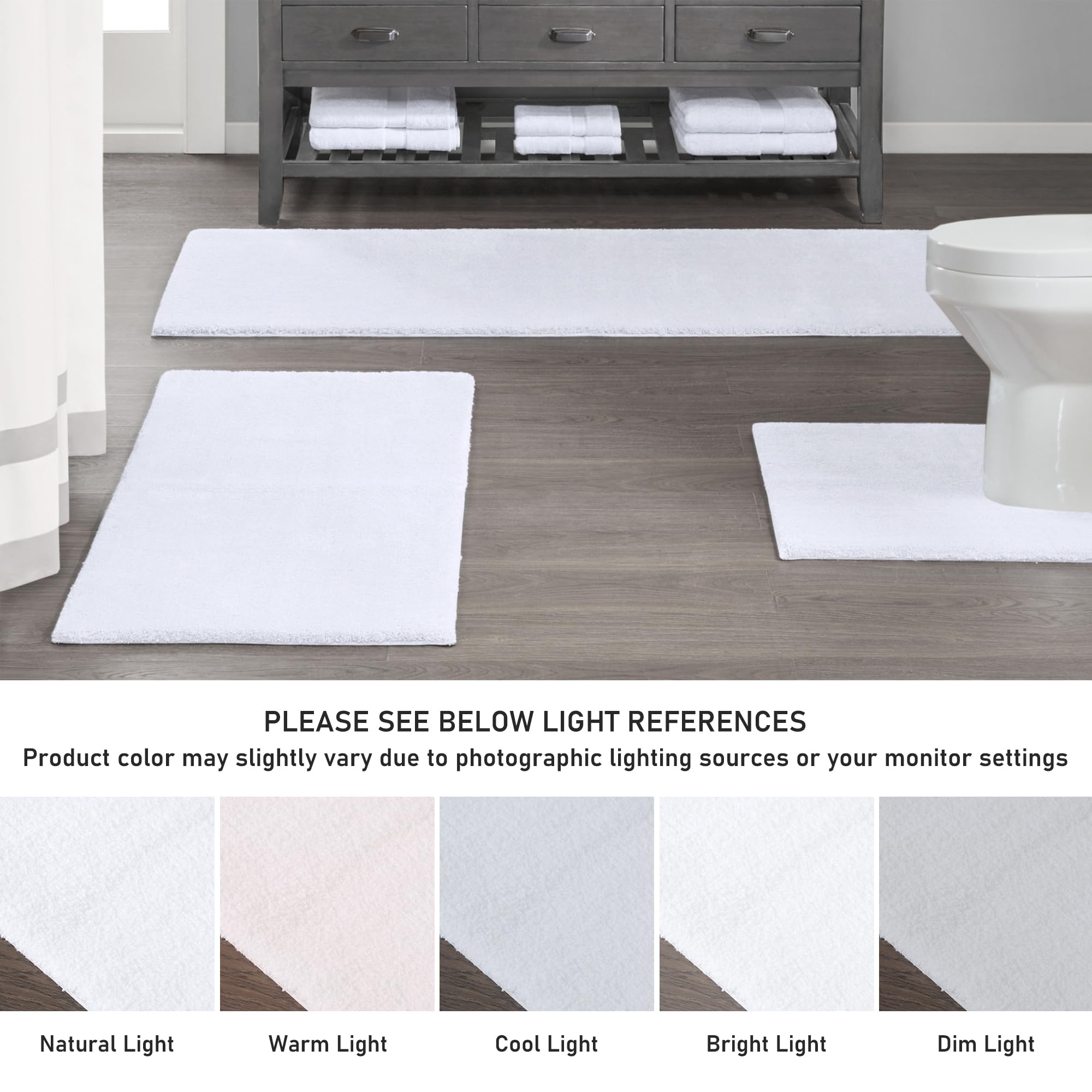 Madison Park Signature Marshmallow Bathroom Rug Non Slip, Luxrurious Plush Bath Mat, Absorbent, Quick Dry, Spa Design Bath Room Décor, 24x40, White