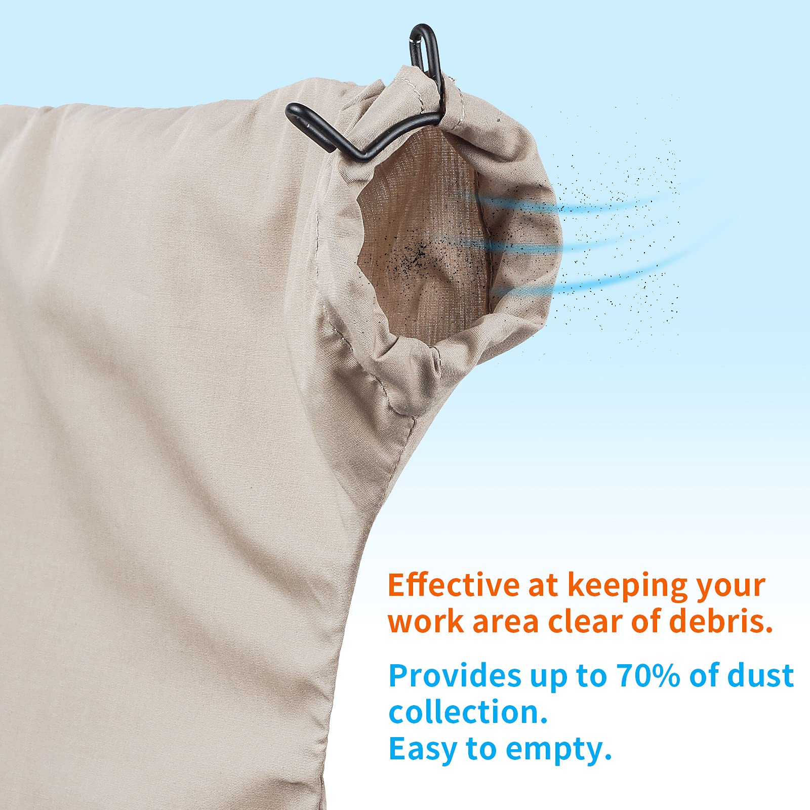 Table Saw Dust Collector Bag Replacement for Bosch/Dewalt/Ryobi/Craftsman/RIGID/Delta/Porter Cable/Makita/Metabo/Kobalt/Skilsaw 10" Tablesaws with 2.5" Dust Port | 2 Pack