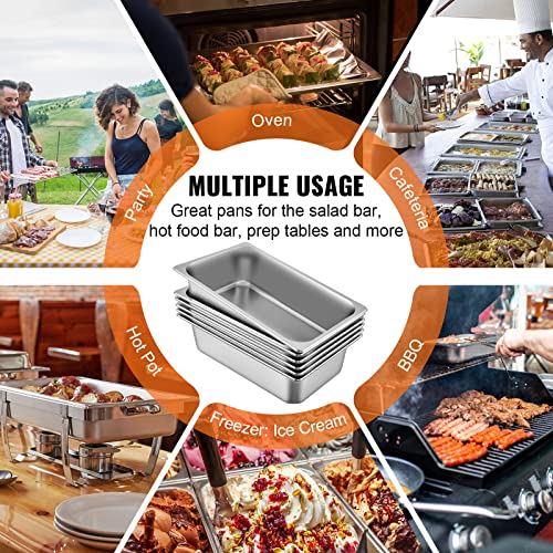 WWDOLL Hotel Pan 6“ Deep Steam Table Pan Full Size 21 Quart Pack of 6 Stainless Steel Steam Table Pan
