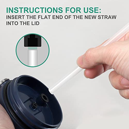 Replacement Straws for IceFlow Stainless Steel Tumbler, 8 Pack Reusable Straws Plastic Straws with Cleaning Brush Compatible with Stanley IceFlow 30oz Tumbler Stanley Flip Straw Tumbler