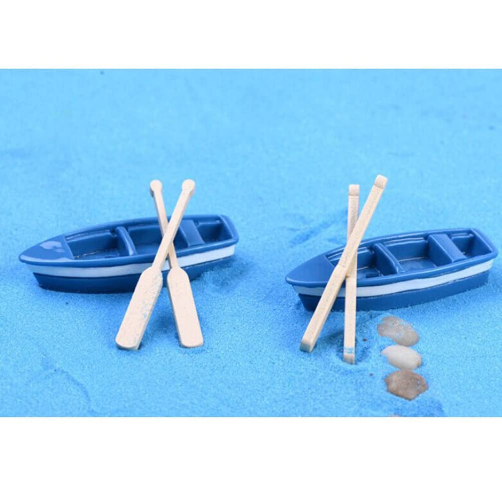 Ciieeo 2 Sets Micro Boat Micro Landscape Ornament Miniature Boat Micro Landscape Boat Mini House Boat