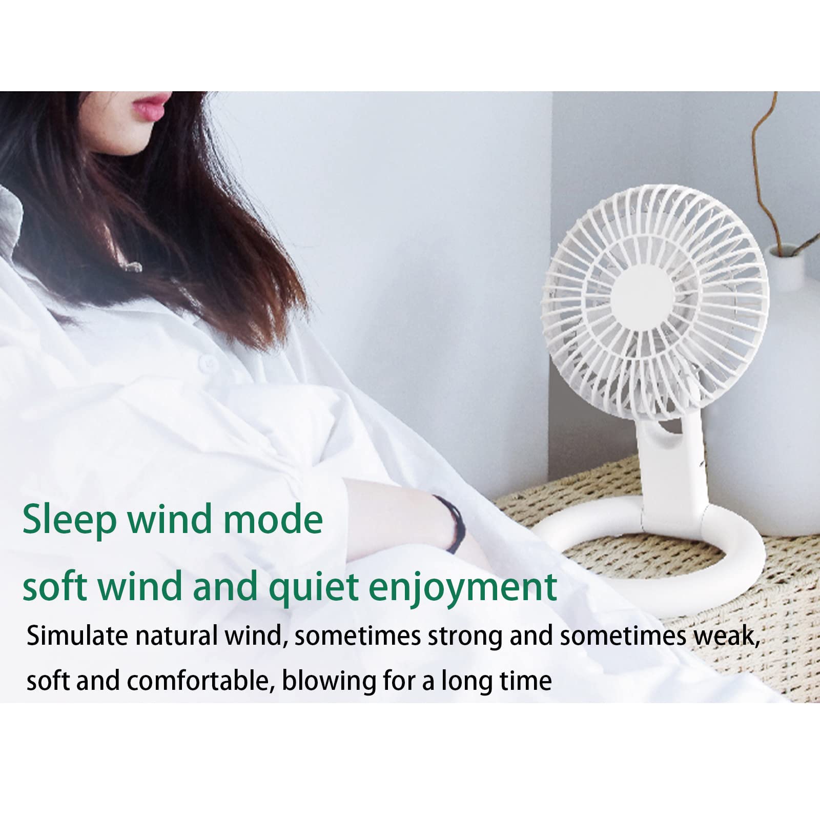 Cilipuloy Table Fan Fan Air Circulator Home Office 3 Speed Battery Operated 7 Inch Clip-On Bedroom Cooling Personal Portable Small Dorm Room USB Rechargeable Powered 4 Adjustable Strong Wind