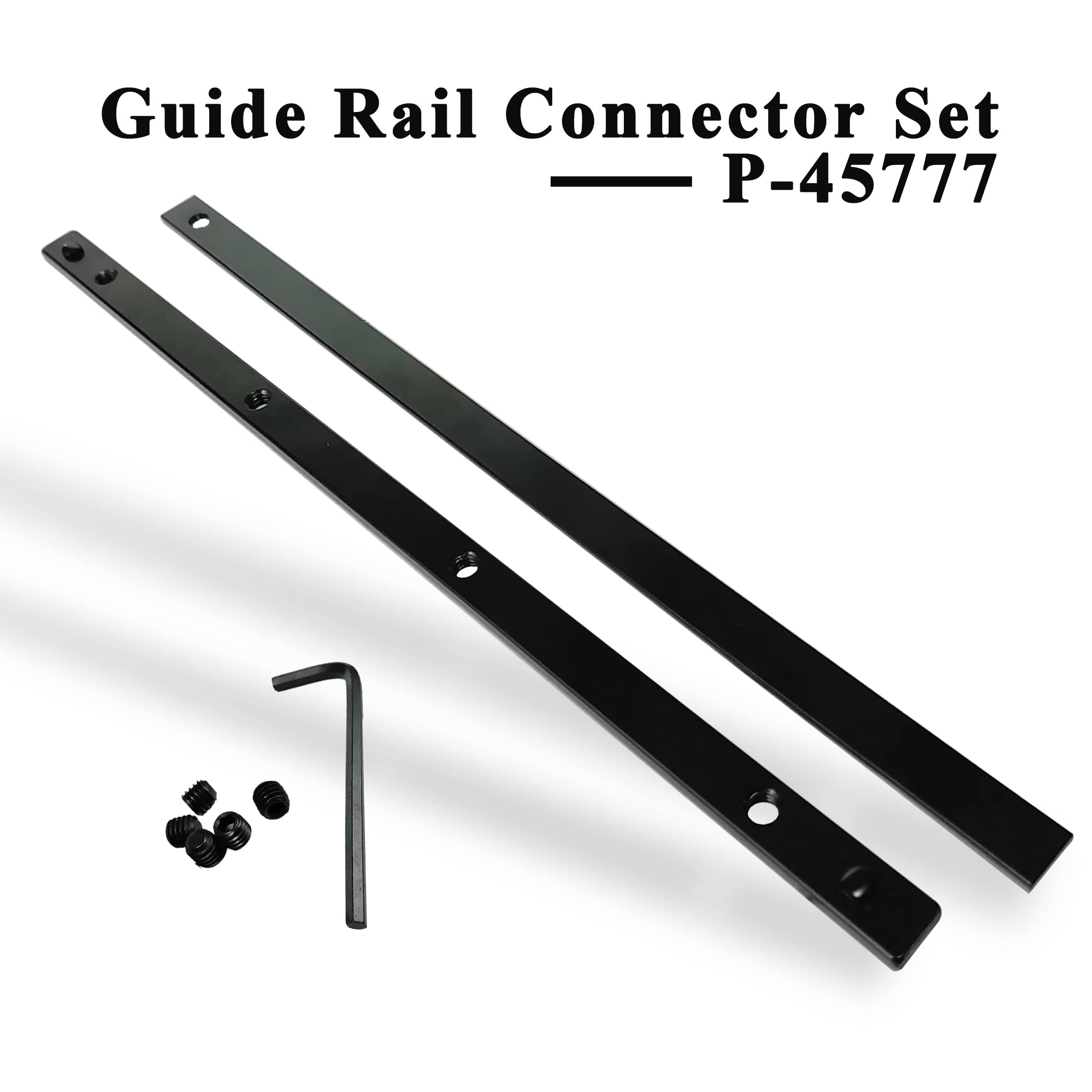 Guide Rail Connector Set P-45777 for Makita Track Saw Long Cuts, Also Compatible with Festool, Fit for DeWalt, Fit in Integrated Guide Rail T-Slots for Secure Cutting, 2 PCS, Black