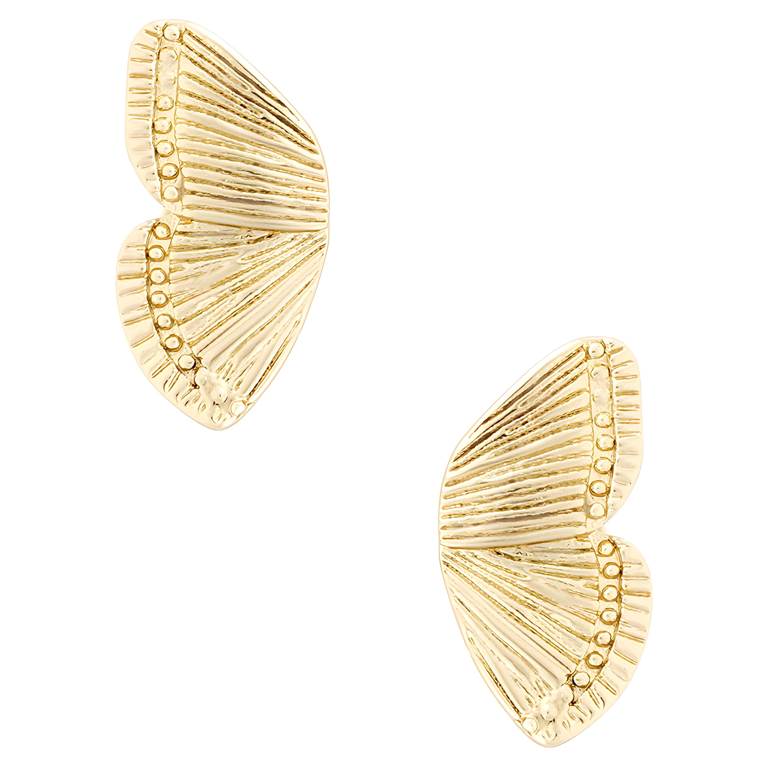 Butterfly Wing Earrings, Half Wing Studs, Stud Earrings, Earrings for Women, Gold Earrings, Cute Earrings, Gift For Her, Gold, 1 Pair (2 Wings)